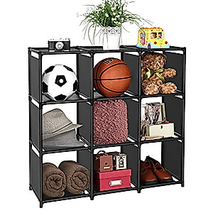 FIDUCIAL HOME 9 Cubes Storage Organizer, Sturdy Metal Frame, Black