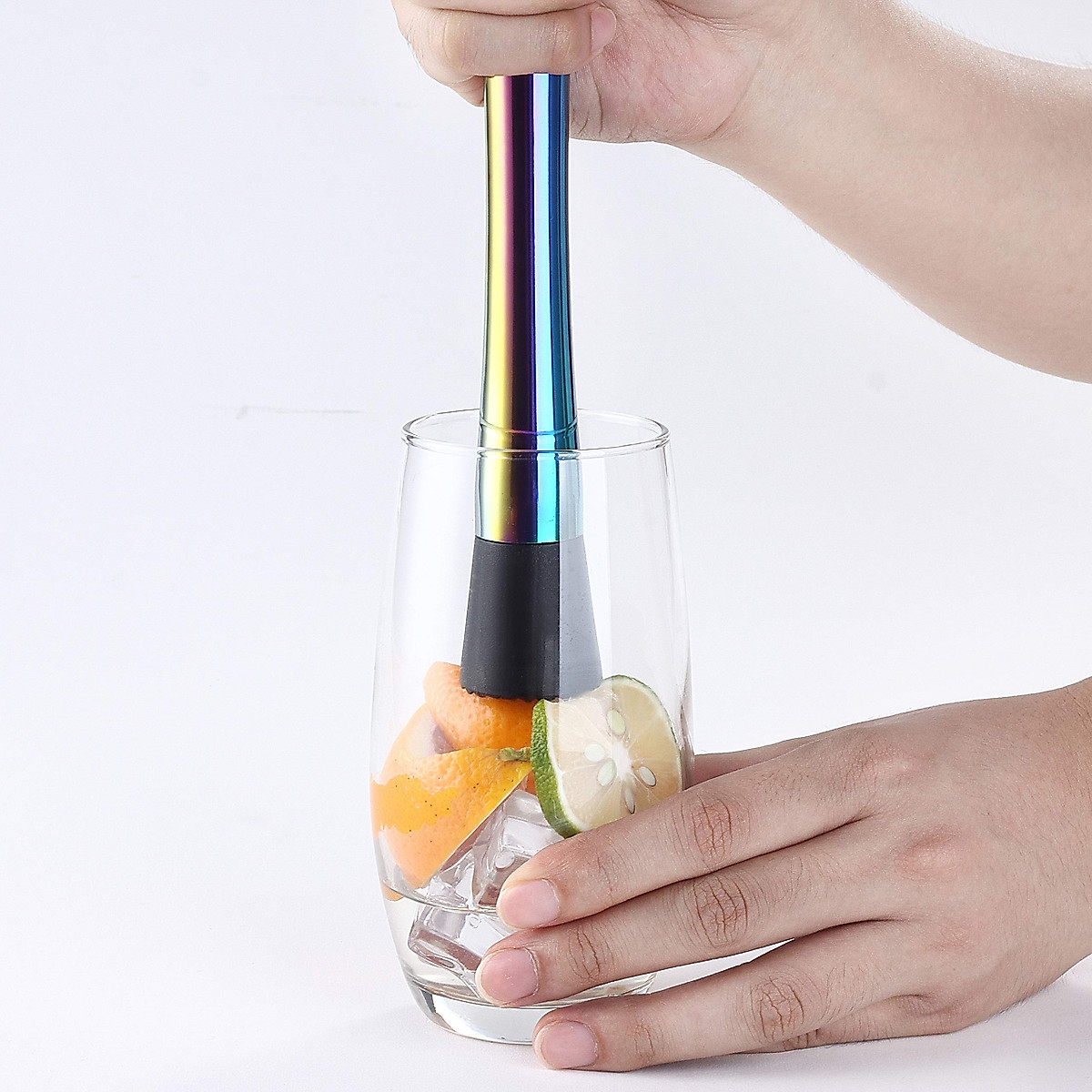 YFS Professional Stainless Steel Cocktail Muddler, Durable Easy to Use Bar Tool, Copper