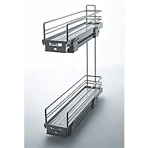 IMEX - Narrow Slide Out Double Rack Cabinet Organizer | Soft Close (RightMounted) | 5 15/16" (150mm) | 25 Kgs Capacity