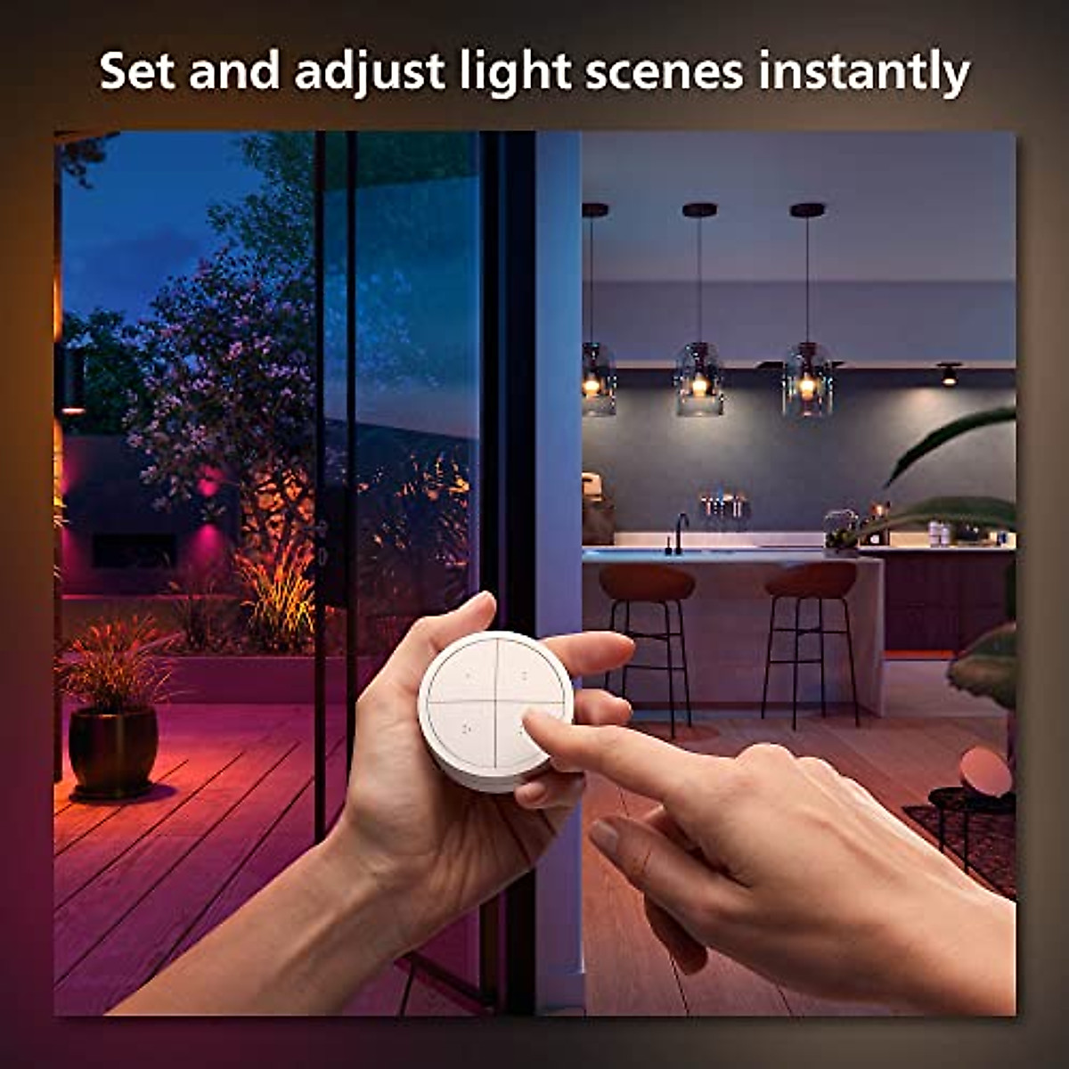 Philips Hue Wall Tap Dial Light Switch, Installation-Free, Smart Home, Exclusively for Philips Hue Smart Lights, White, 2-Pack
