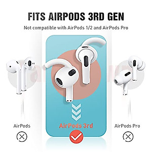 Ear Hooks Covers Compatible with Apple AirPods 3, Added Storage Pouch, Anti-Slip Silicone in-Ear Earhooks Covers, Ear Wings Accessories for Apple AirPods 3rd Generation (3 Pairs, Mixed Colors)