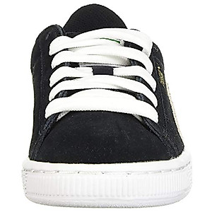 PUMA Suede Junior Sneaker (Little Kid/Big Kid) , Black/White, 7 M US Big Kid