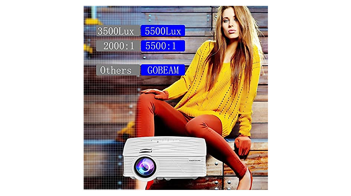 ABIRAA WiFi Projector: 5500L, 1080P, 210" Home & Outdoor