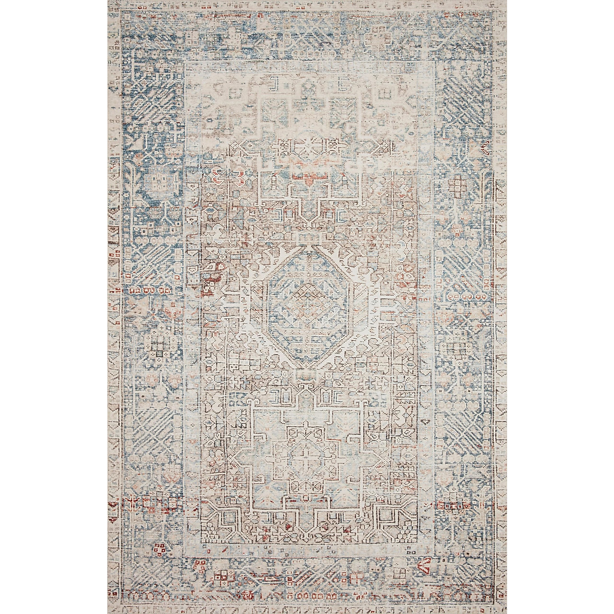 LOLOI Chris Loves Julia Jules Collection JUL-07 Natural/Ocean 2'-6'' x 12'-0'' Runner Rug