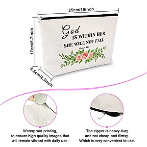 Sfodiary Motivational Gift for Women Makeup Bag Religious Gift for Sister Bible Verse Gift Cosmetic Bag Birthday Gifts for Friend Encouragement Graduation Christmas Gift Travel Cosmetic Pouch