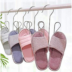5 Pack Stainless Steel Shoes Hanger Drying Rack for Dehumidifying Hanging Leather Shoes,Double Hook Design Drying Shelf Storage Organizer,Closet Organizer Storage