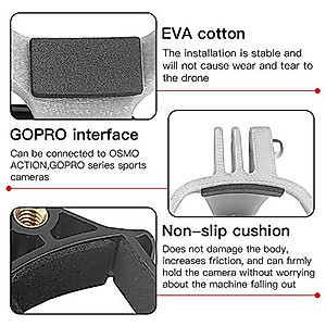 Honlyn Mount Adapter Bracket for DJI FPV Drone Compatible with Gopro 10 9 8 7 /for Insta360 ONE R Insta360 ONE RS /for Insta360 ONE X 1 2/for DJI Osmo Pocket 1 2