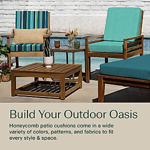 Honeycomb Outdoor Midback, 18.5" W x 17" D, Stripe Poolside Outdoor Chair Cushion