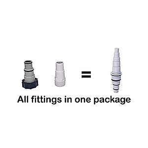 Sealproof Pool Hose Adapter, 30 Configurations, Compatible with Most Pumps, Skimmers, and Filters, White