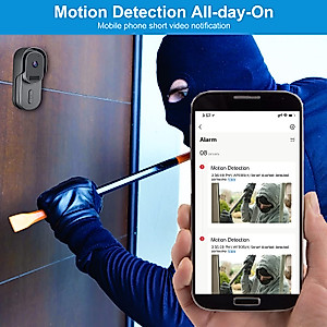 1080P WiFi Video Doorbell Camera,Work with Alexa, Google Home,Waterproof Camera with Motion Detection/Auto Light-up Chime/2-Way Audio/Night Vision Support 128G&Could Storage(Powered by Wired&Battery)