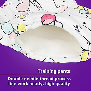 MooMoo Baby 6 Packs Cotton Training Pants Reusable Toddler Potty Training Underwear for Boy and Girl Mermaid-2T Pink
