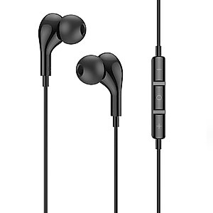 XNMOA Wired Headphones for iPhone 14 13/12/11/Se/X/Xr/Xs/8/7, Wired Earbuds Noise Canceling in-Ear Headset with Microphone,Comfortable Wired Earphones with Volume Control,Black