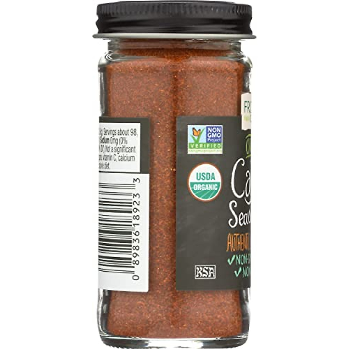 Frontier Co-op Organic Cajun Seasoning, 2.08-Ounce Jar, Authentic Louisiana Flavor For Southern Delicacies, Kosher, Non GMO