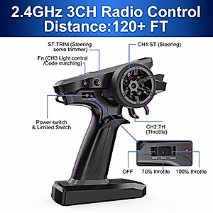 HYPER GO H16BM 1:16 RTR Brushless Fast RC Cars for Adults, Max 42mph Hobby Electric Off-Road Jumping RC Trucks, RC Monster Trucks Oil Filled Shocks Remote Control Car with 2 Batteries for Boys