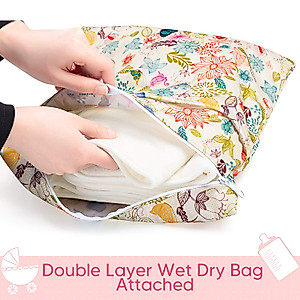 Damero 5-Layer Reusable Diapers Baby Inserts, 12PCS Cloth Diaper Inserts with an Extra Storage Bag