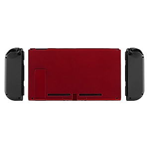 eXtremeRate Soft Touch Grip Red Console Back Plate DIY Replacement Housing Shell Case for Nintendo Switch Console with Kickstand – JoyCon Shell NOT Included