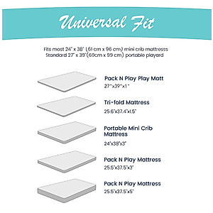 100% Organic Cotton Fitted Sheets for Graco Pack n Play, Babyletto, Pamo Babe, Hiccapop, Dream on Me, Evenflo, Baby Trend, Hygge Hush Portable/Mini Crib/Playards, and Beka Bedside Bassinet 2 Pk