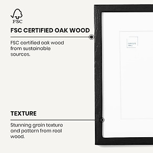Opposite Wall - 50x70 cm - Black Solid Oak Wood Picture Frame - Lightweight, Versatile & Shatterproof - Wall Hanging Photo or Poster Frame - Wall Decor for Office, Gallery & Home, 19 3/4 x 27 1/2 in.