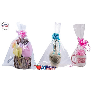 Cellophane Bags For Baskets Cellophane Gift Bags For Baskets Toys And Gifts Extra Large Jumbo BOPP Cellophane Bags 30 x 40 Inch Preimum Quality Bags Made in USA - 10 Pack by A1 Bakery Supplies (No Basket included Cello Bags only)