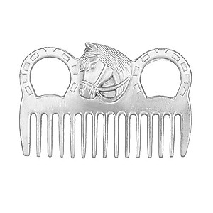 Pssopp Metal Horse Comb Portable Horse Mane and Tail Comb Horse Grooming Comb Livestock Comb for Cleaning Hair Removing Loose Undercoat Knots