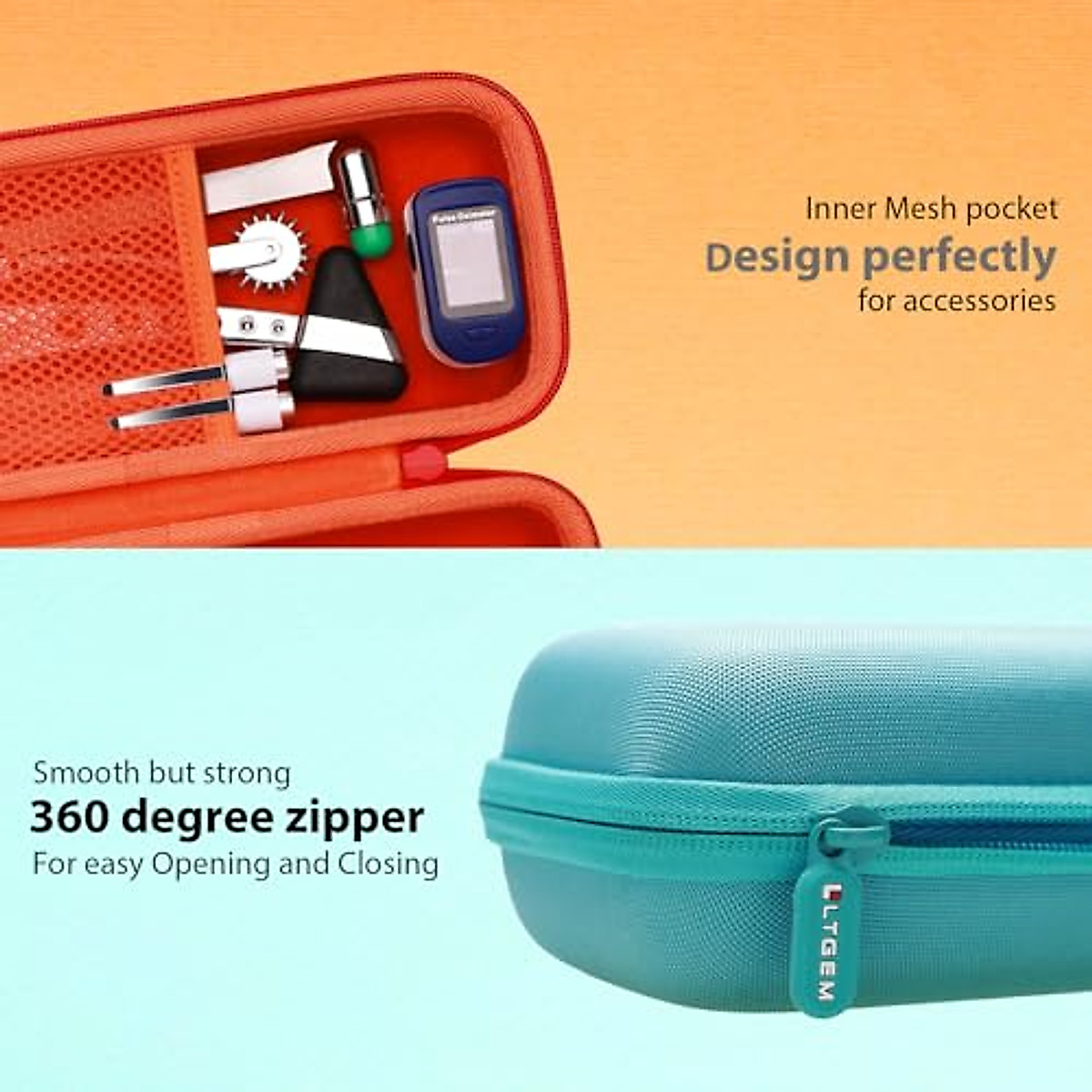 Stethoscope Case - LTGEM Hard Case for 3M Littmann Classic III Monitoring, MDF Acoustica Deluxe Lightweight Dual Head Stethoscope. Mesh Pocket for Accessories