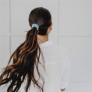 Gimme Beauty - Thick Fit Hair Bands - Black Onyx - Damage Free Hair Ties - Made with Seamless Microfiber Elastics - Thick + Curly Hair Accessories - No Snagging, Dents, or Breakage (6 Count)