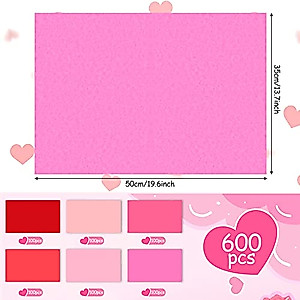 600 Pcs Red Hot Pink Tissue Paper Mother's Day Bridal Shower Tissue Paper for Gift Bags Decorative Wrapping Paper Pastel for Valentine's Day, Arts Crafts, DIY, Birthdays, Weddings 20 Inch