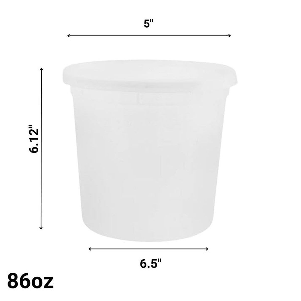 Nicole Fantini Heavyweight - 86oz - Clear Disposable Round Food Storage Deli Containers with Lids To-Go, Microwavable, Leak Proof, BPA-free : Set of 40