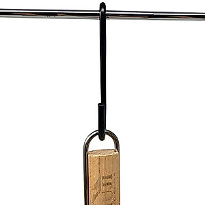 HUJI Black S Shaped Heavy Duty Hanging Hooks for Kitchenware Pots Pans Utensils (Set of 6 Hooks)