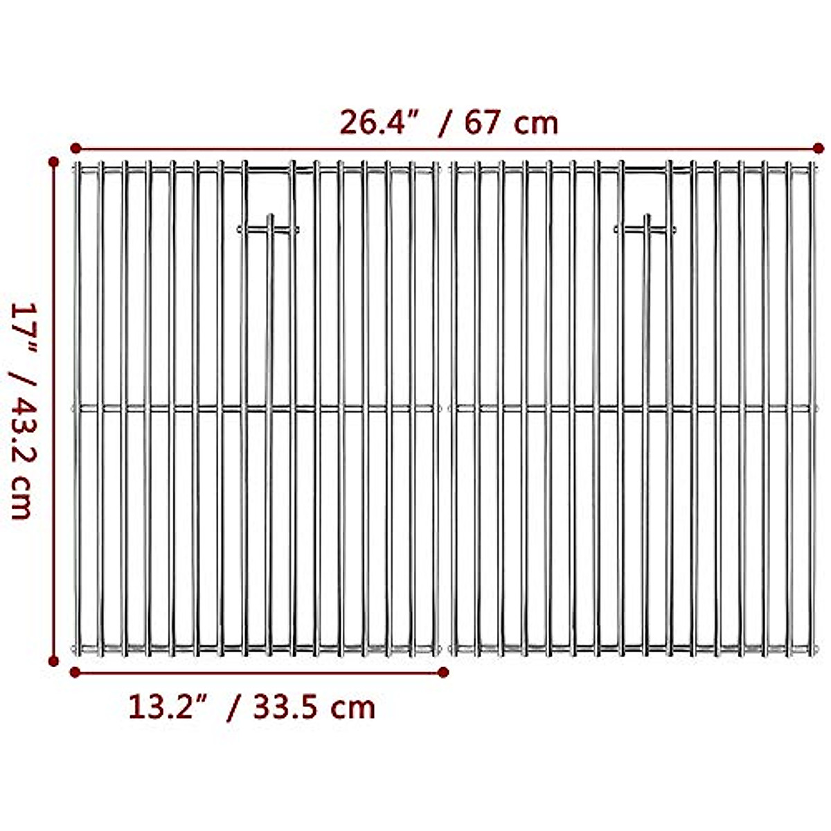 Uniflasy 17 Inches Cooking Grates for Home Depot Nexgrill 720-0830H 720-0830D, 720-0783E, 720-0783C Gas Grill Replacement Parts, Stainless Steel Uniflame Gas Grills Cooking Grids 2 Pack
