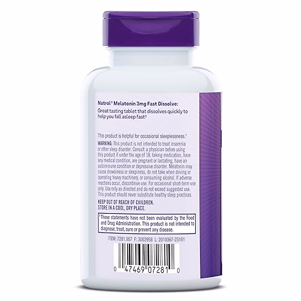 Natrol Fast Dissolve Melatonin 3 mg, Melatonin Supplements for Restful Sleep, Sleep Support for Adults, 150 Strawberry-Flavored Tablets, Up to a 150 Day Supply