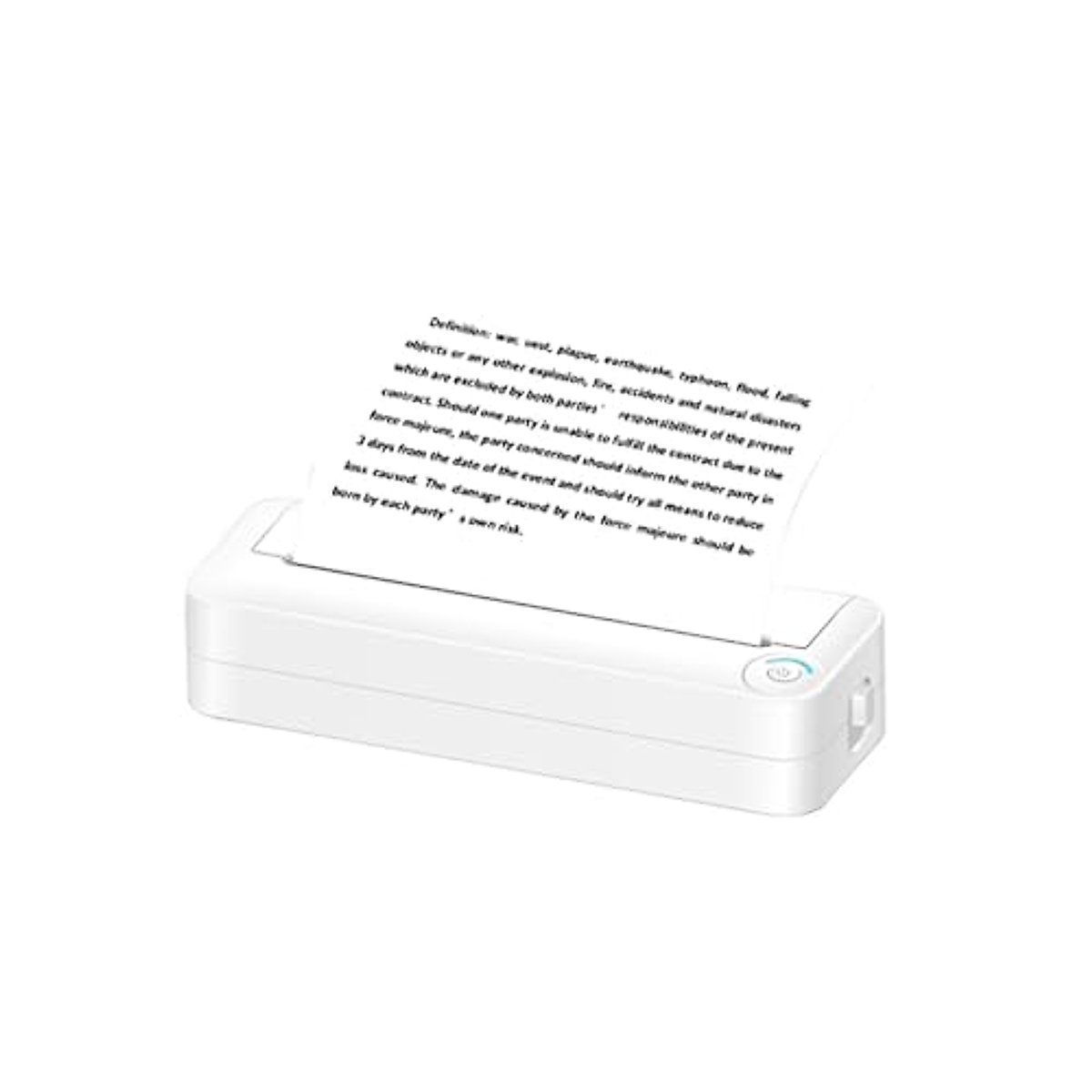 Dioche Thermal Printer, 200dpi Portable Printer No Ink Printer with Bluetooth USB Connection for Clear and Convenient Printing (White)