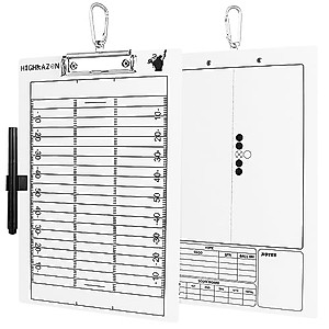 HIGHRAZON Dry Erase Football Coaches Clipboard, Football Lineup Board, Double-Sided White Board with Marker