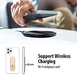 Momostick Flatstick, Cell Phone Finger Grip Strap Holder for Hand, Cell Phone Stand, New Slim Finger Loop Selfie Grip Compatible with Most Smartphones -Simple Baguette