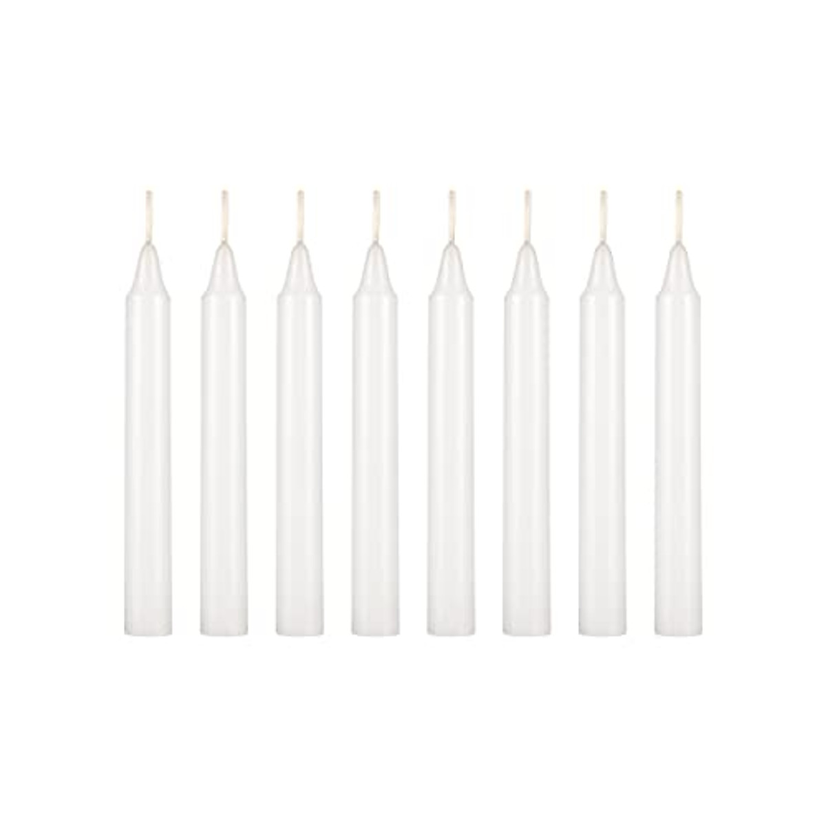 HS Candle 8 pcs White Unscented 5 Inch Candlestick Taper Candles, Household General Usage, Emergency & More