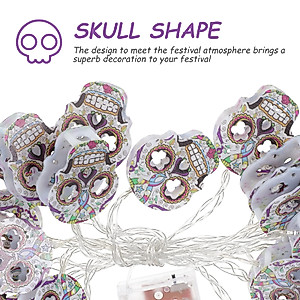 Uonlytech 1pc String Halloween Skull String Lights Halloween Decorations Lights Xmas Party Light Led Cute Lights Indoor Lights for Decoration Festival Night Light Battery Light Pumpkin