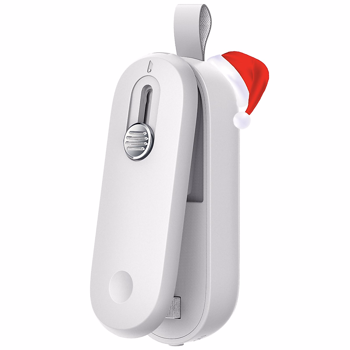 ODSD Bag Sealer, 2 IN 1 Mini Bag Sealer Heat Seal with Cutter, Portable Bag Resealer Handheld with Lanyard Heat Sealer for Chip Bags Food Storage (2 AA Battery Included) White