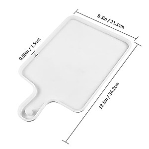 Resin Silicone Tray Molds, Casting Mold for Epoxy Resin, DIY Resin Large Serving Rectangle Shape Handle Board for Home Decoration-Crafting Agate Geode Rolling Tray