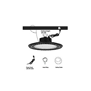 Q QINGCHEN LED High Bay Light 200W 5000K Daylight White ,ETL Certified High Bay LED Shop Lights for Factory Warehouse Garage , Replacement for 800W MH/HPS
