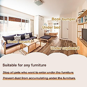 Under Couch Blocker Clear PVC Toy Blocker, Gap Bumper Blocker for Pets Adjustable and Stop Things Going to Under Sofa Couch or Bed with Strong Adhesive and Easy to Install (5 Pack)