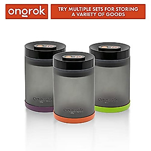 ONGROK Glass Storage Jar (800ml/2oz) with Vacuum Pump Technology, Air Proof Containers to Preserve Smell and Aroma