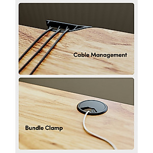 BANTI 44"x24" Standing Desk, Electric Stand up Height Adjustable Home Office Table, Sit Stand Desk, Light Rustic Brown Top