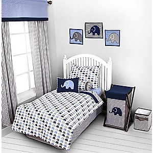 Bacati - Elephants Blue/Grey Dec Pillow