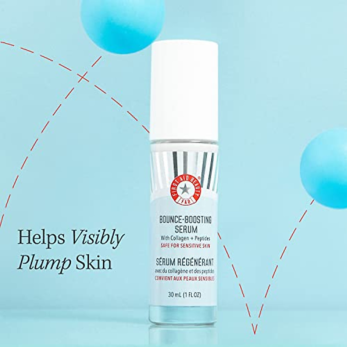 First Aid Beauty Bounce Boosting Serum with Collagen + Peptides, Helps Smooth Fine Lines + Wrinkles with Plumping Hydration, 1 oz