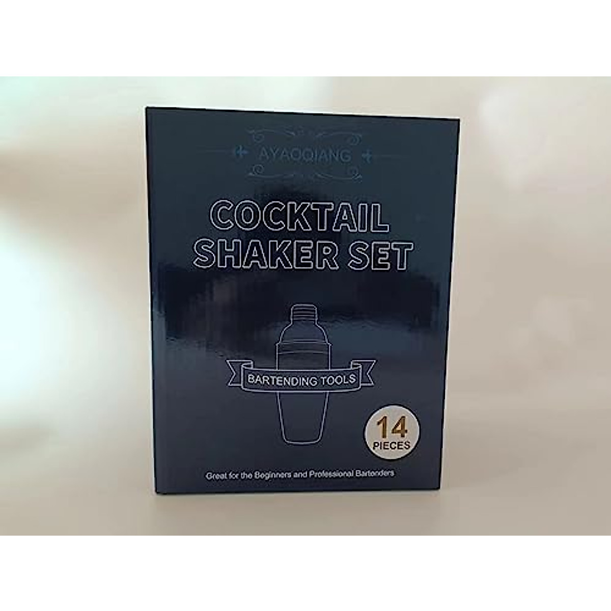 Cocktail Shaker Set Bartender Kit 13 Piece, Cocktail Kit Bar Set, Shaker Cocktail Kit with Bamboo Stand, Mixing Spoon, Muddler, Bottle Stoppers, Liquor Pourers, Strainer