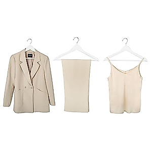 Amazon Basics Wood Suit Clothes Hangers - White, 20-Pack