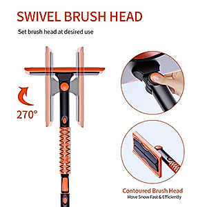suitU 49" Snow Broom and Ice Scraper Extendable Foam Car Snow Brush, Snow Scraper for car, Foam Grip, Auto Window Windshield Snow Removal Brush for Car, SUV, Truck