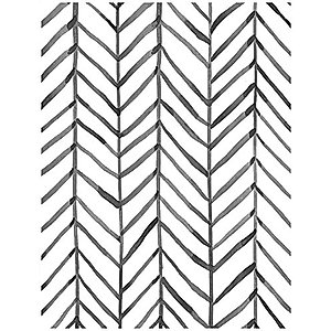 HAOKHOME 96020-1 Boho Stripe Peel and Stick Wallpaper Herringbone Black White Vinyl Self Adhesive Room Decor Contact Paper 17.7in x 9.8ft