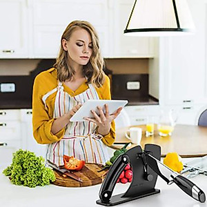 Faridabio Adjustable Angle Knife Sharpener - 2-Stage Handheld Manual Sharpener - Adjustable Sharpening Angles - Repair, Restore & Polish Blades