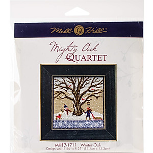 Winter Oak Beaded Counted Cross Stitch Kit Mill Hill 2017 Mighty Oak Quartet Series MH171711